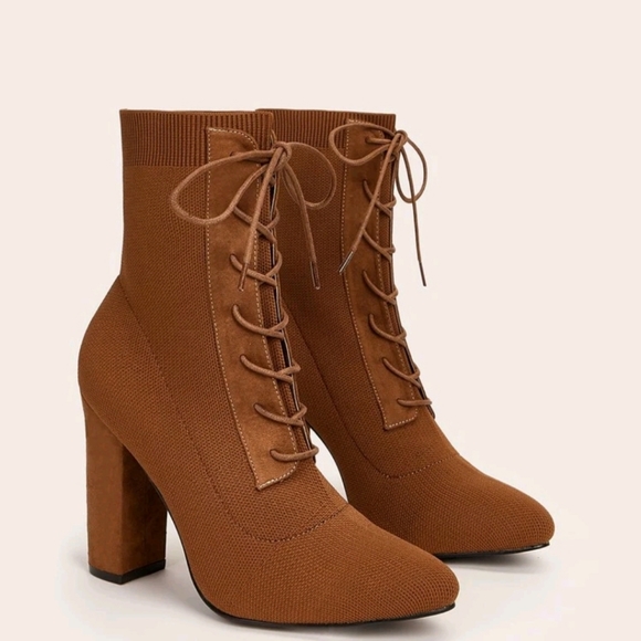 Cuccoo | Shoes | Cuccoo Basic Minimalist Lace Up Brown Decor Chunky ...